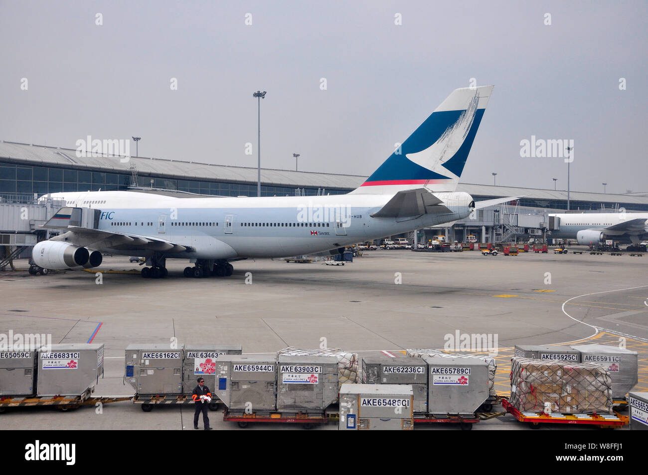 --FILE--A jet plane of Cathay Pacific Airways is pictured at the Hong ...