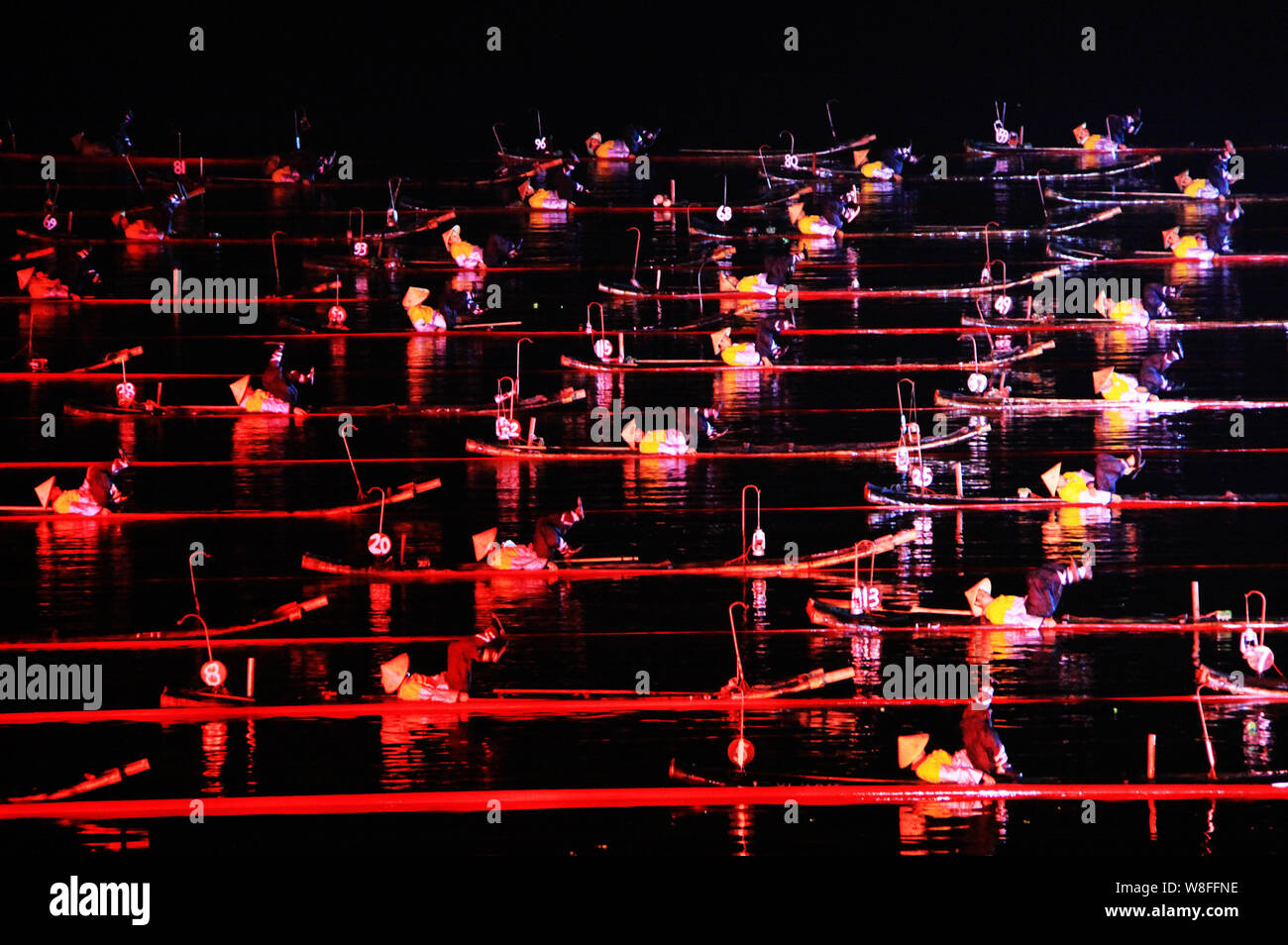 Chinese entertainers perform during a show of the large outdoor ...