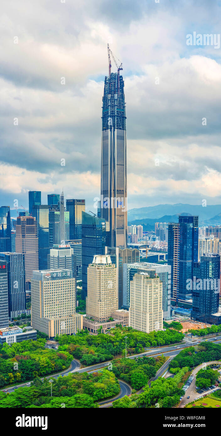 View of the Ping An International Finance Center (IFC) Tower under ...