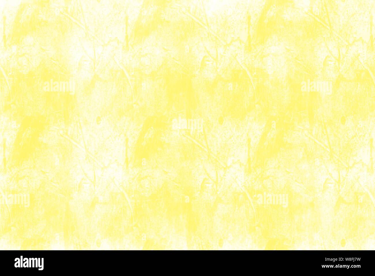 bright yellow hand drawn rough cement wall tile background pattern ...