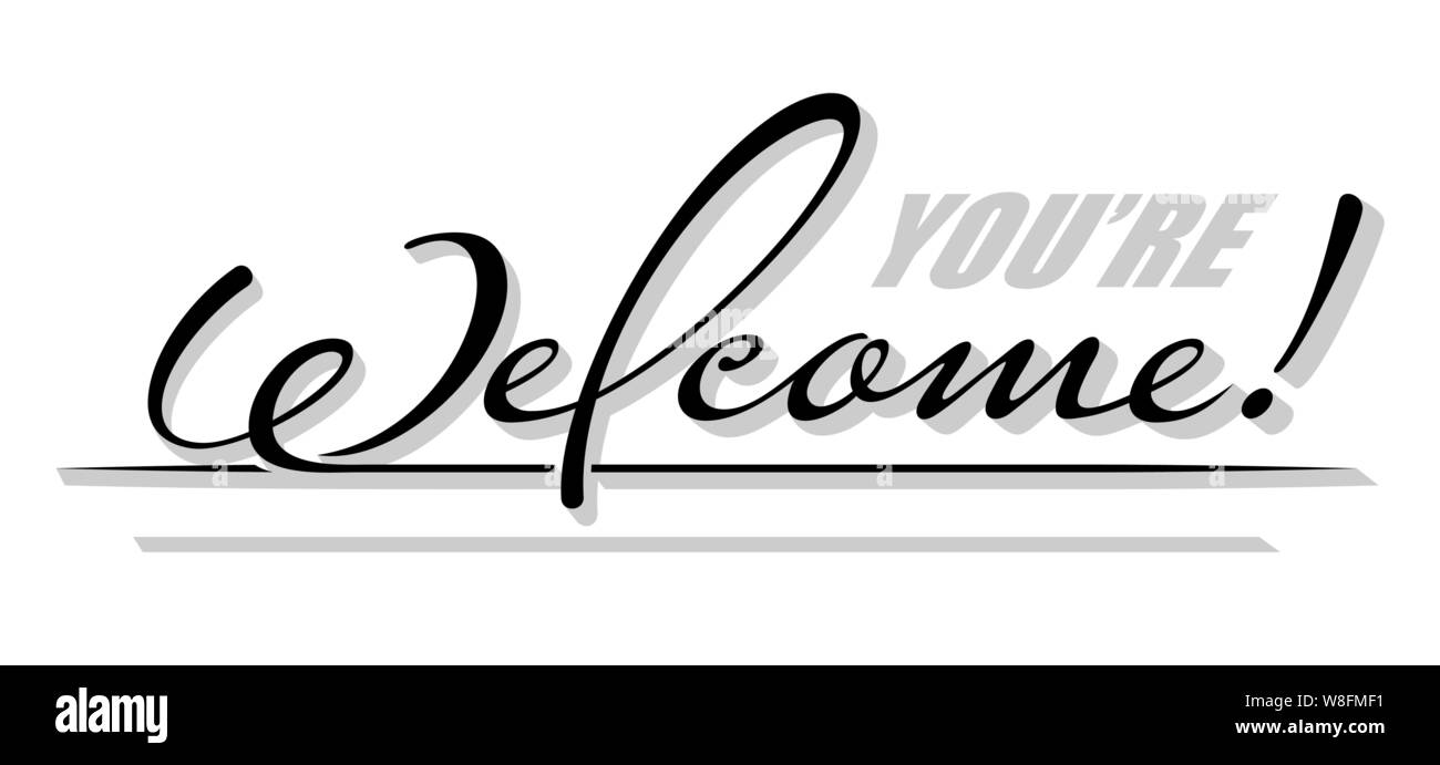 Welcome Brush Lettering Card Calligraphy High Resolution Stock ...