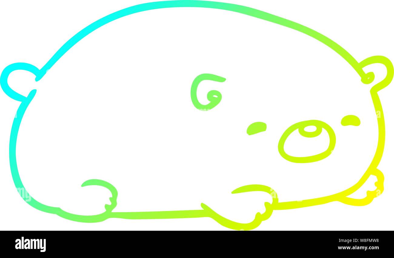 cold gradient line drawing of a cute polar bear Stock Vector Image ...