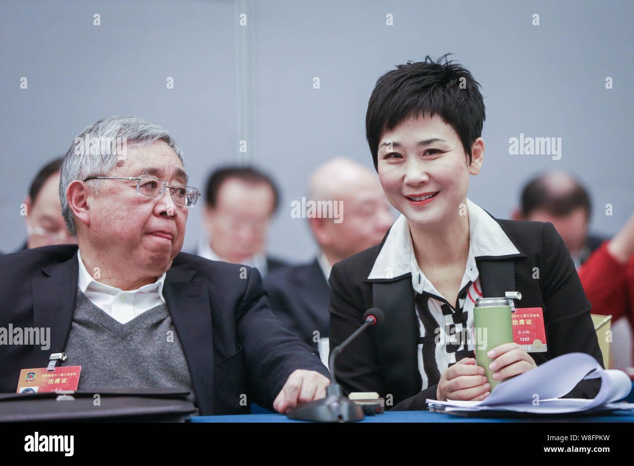 --FILE--Li Xiaolin, right, Chairwoman and CEO of China Power ...