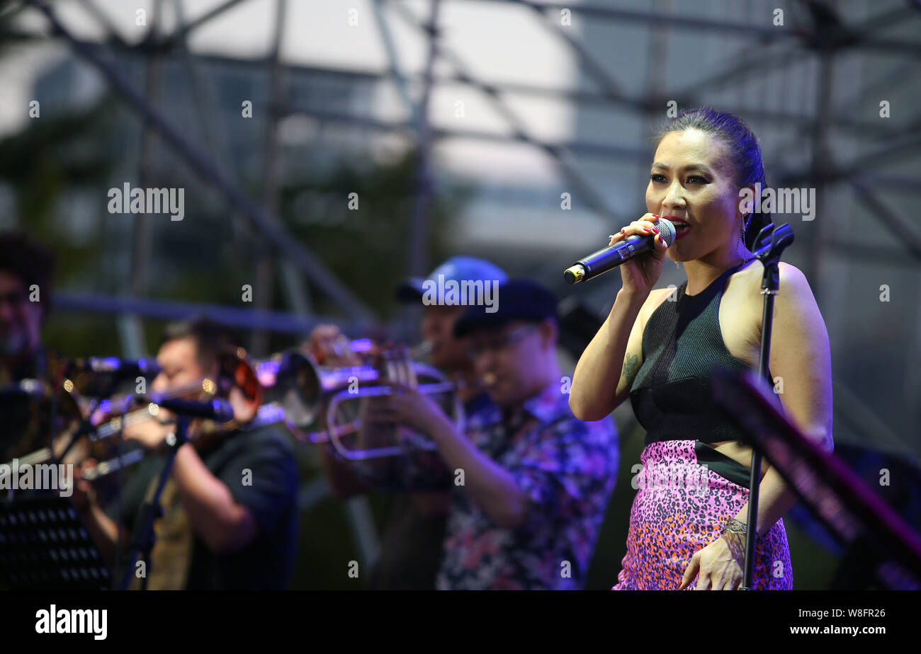 Chinese-American singer-songwriter Shunza performs during the 11th JZ ...