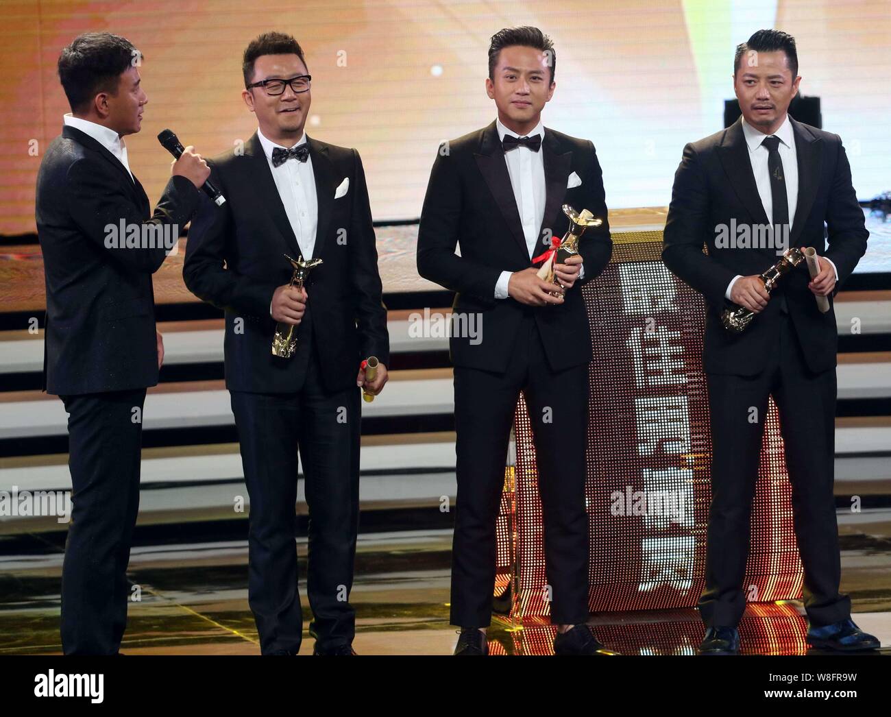 (From second left) Chinese actors Guo Tao, Deng Chao and Duan Yihong ... (From second left) Chinese actors Guo Tao, Deng Chao and Duan Yihong ...