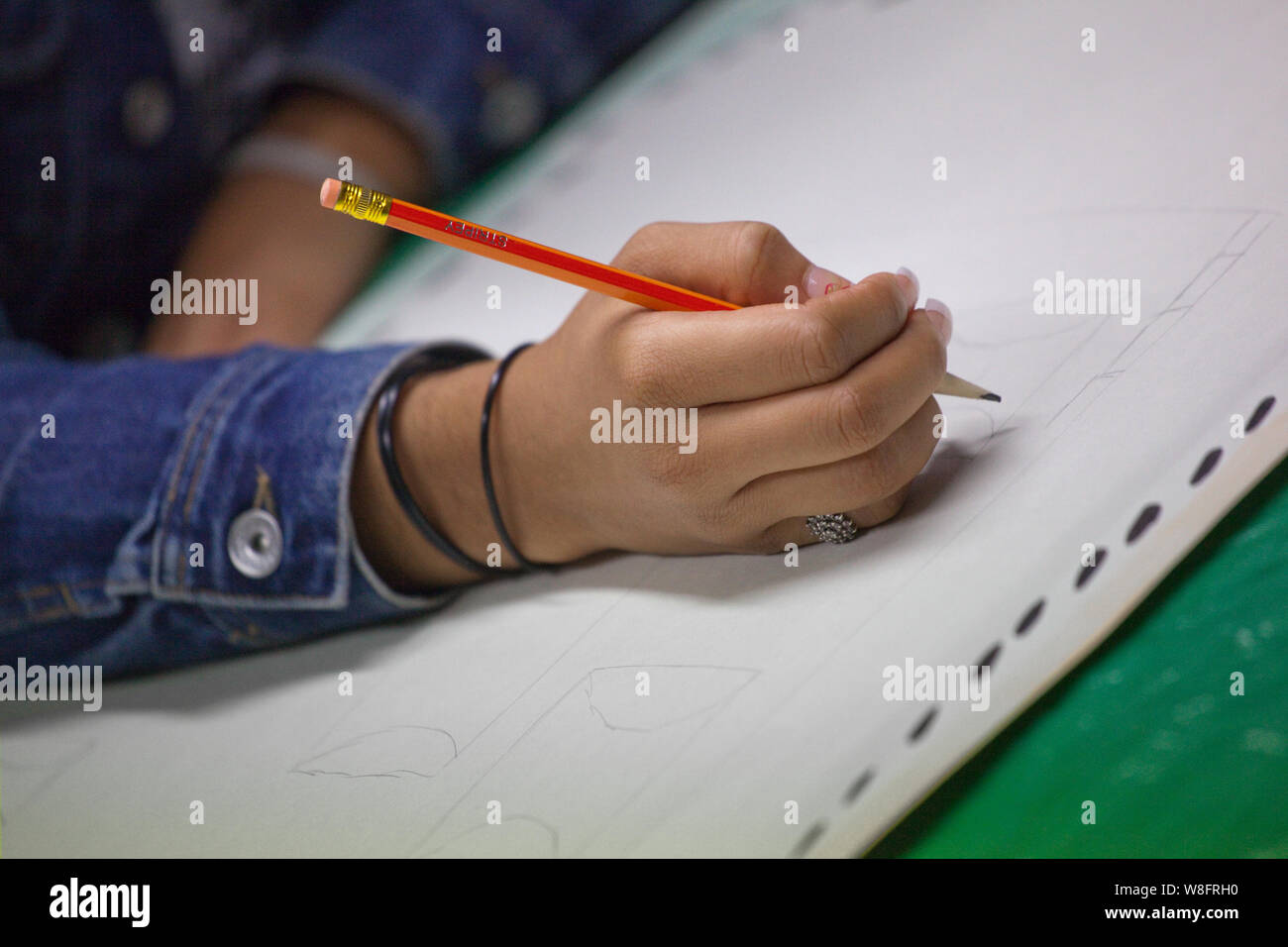 Close Up of Someone Drawing Stock Photo - Alamy
