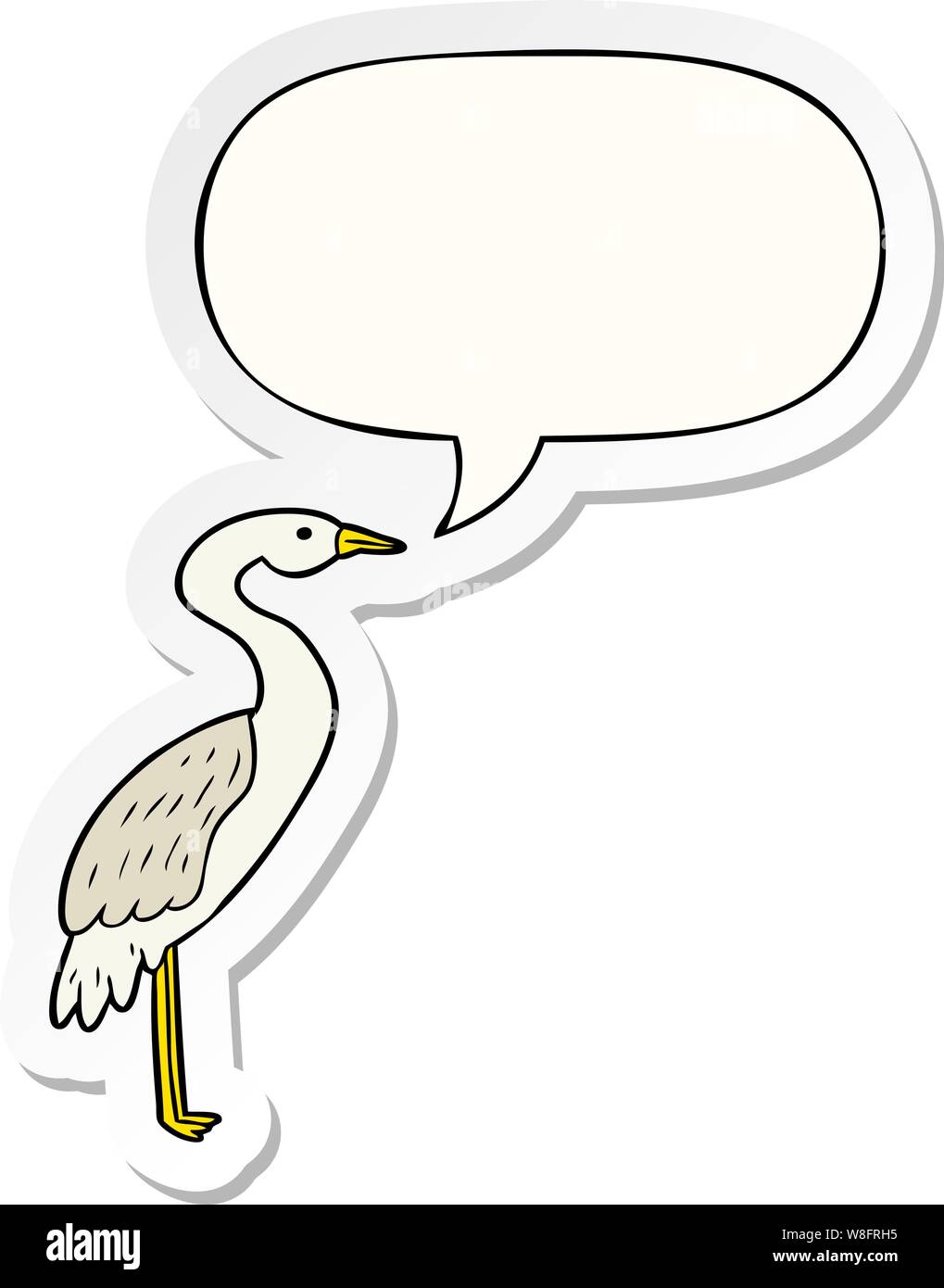 cartoon stork with speech bubble sticker Stock Vector Image & Art - Alamy