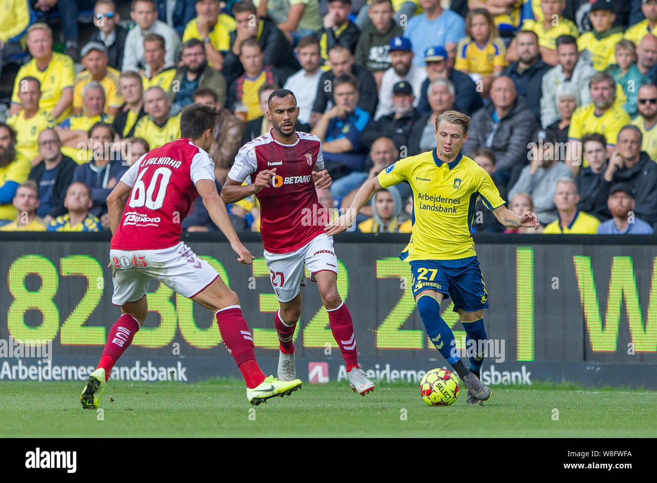 Brondby, Denmark. 08th Aug, 2019. Simon Hedlund (27) of Brondby IF seen ...
