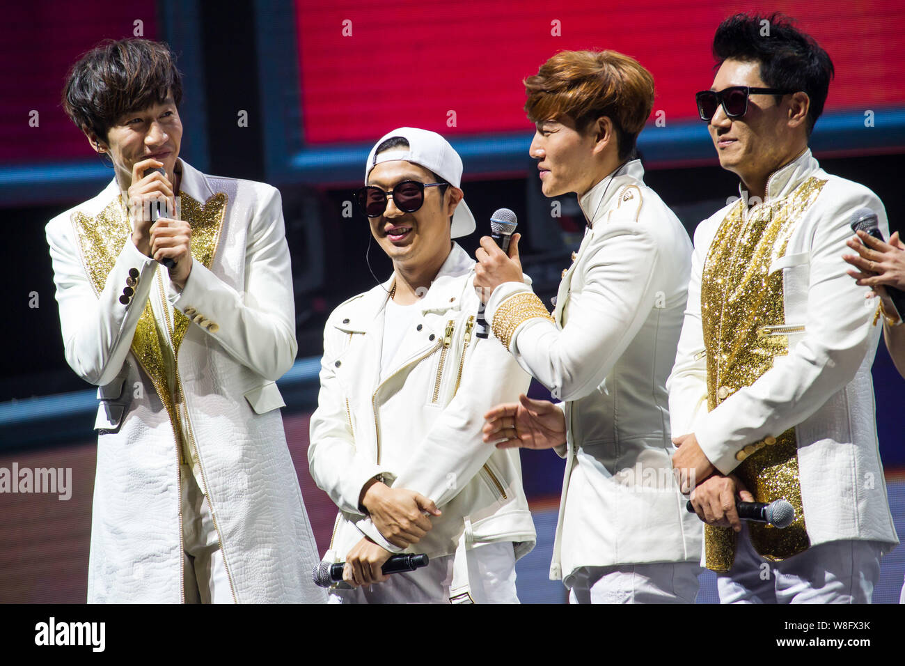 (From left) South Korean actor Lee Kwang-soo, singer Ha Dong-hoon ...