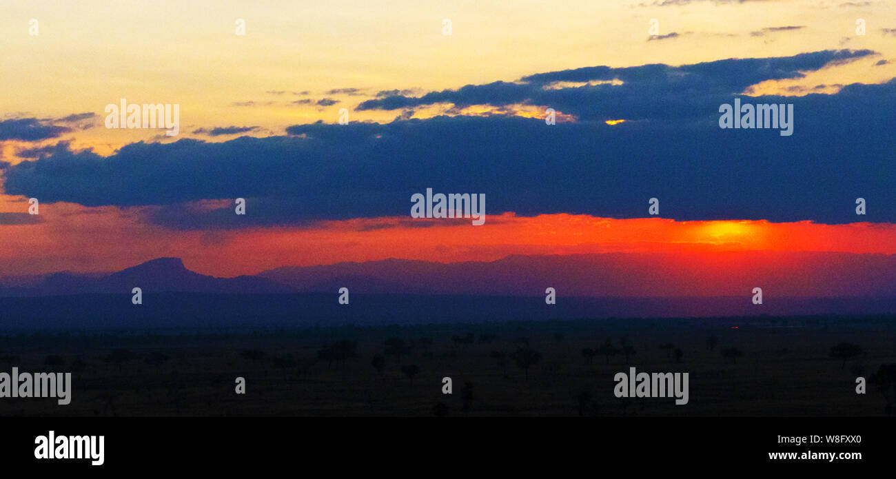 The rugged outline of the Udzungwa Mountains as seen from Mikumi ...