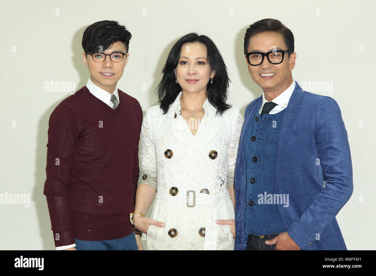 (From left) Hong Kong singer Hins Cheung, actress Carina Lau and actor ...