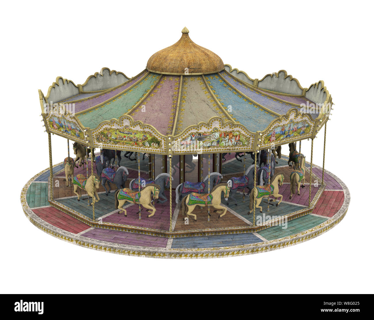 Carousel Horse Isolated Stock Photo - Alamy