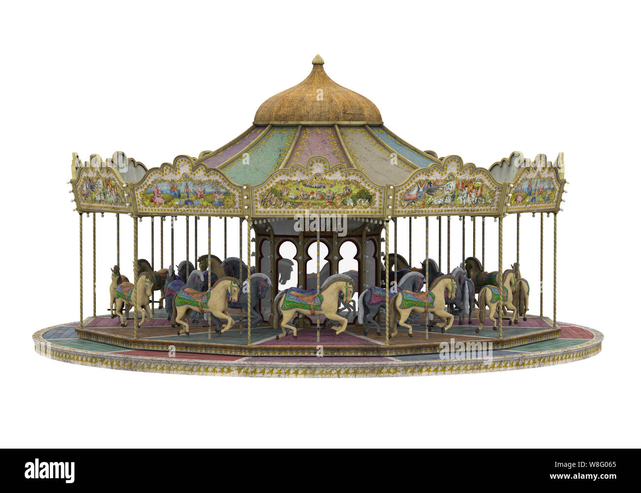 Carousel Horse Isolated Stock Photo - Alamy