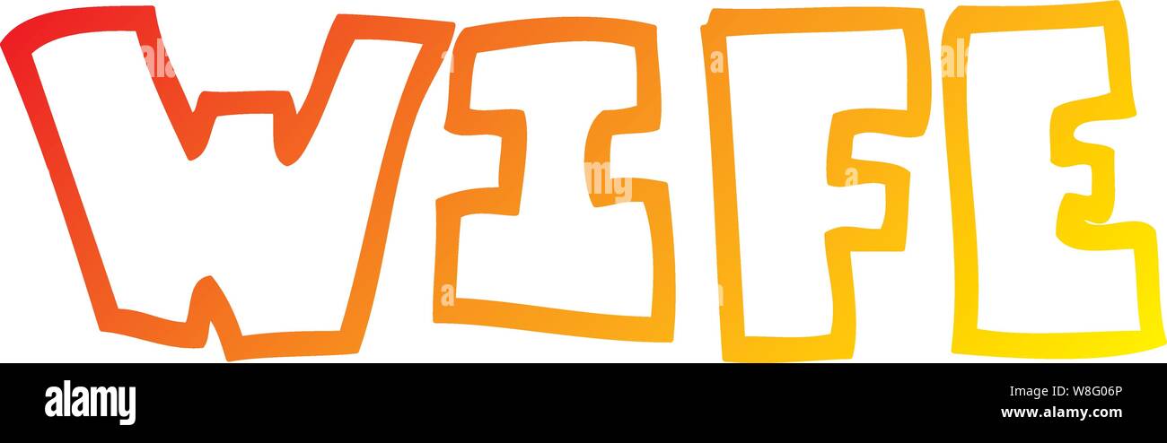 warm gradient line drawing of a cartoon word Stock Vector Image & Art ...