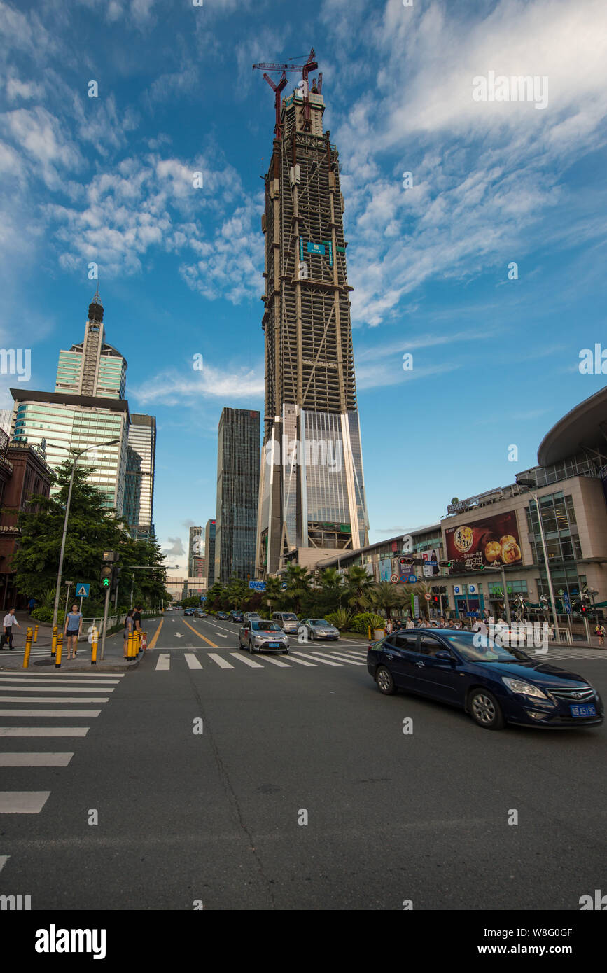 View of the Ping An International Finance Center (IFC) Tower under ...