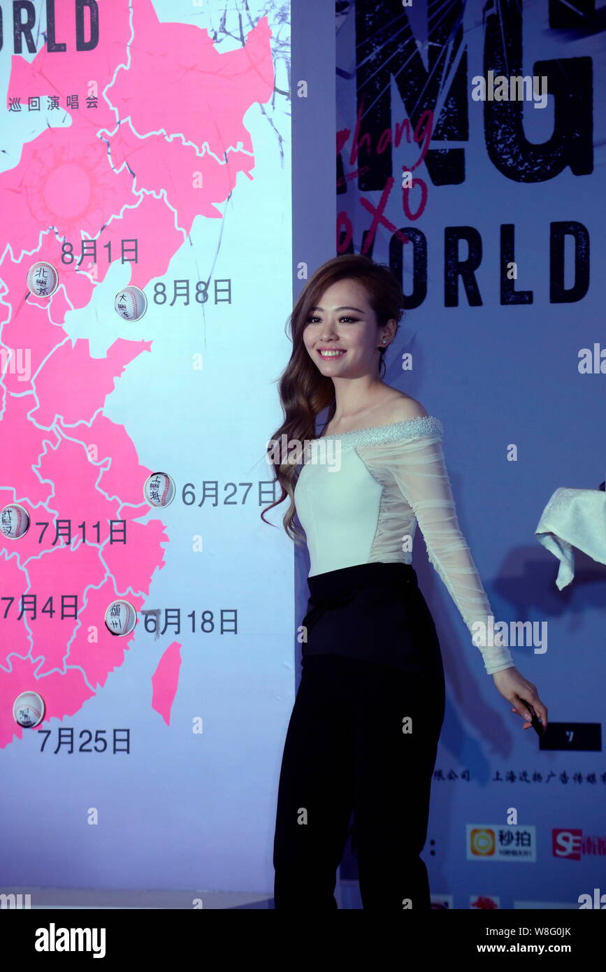Chinese singer Zhang Liangying arrives for a launch event for her 2015 ...