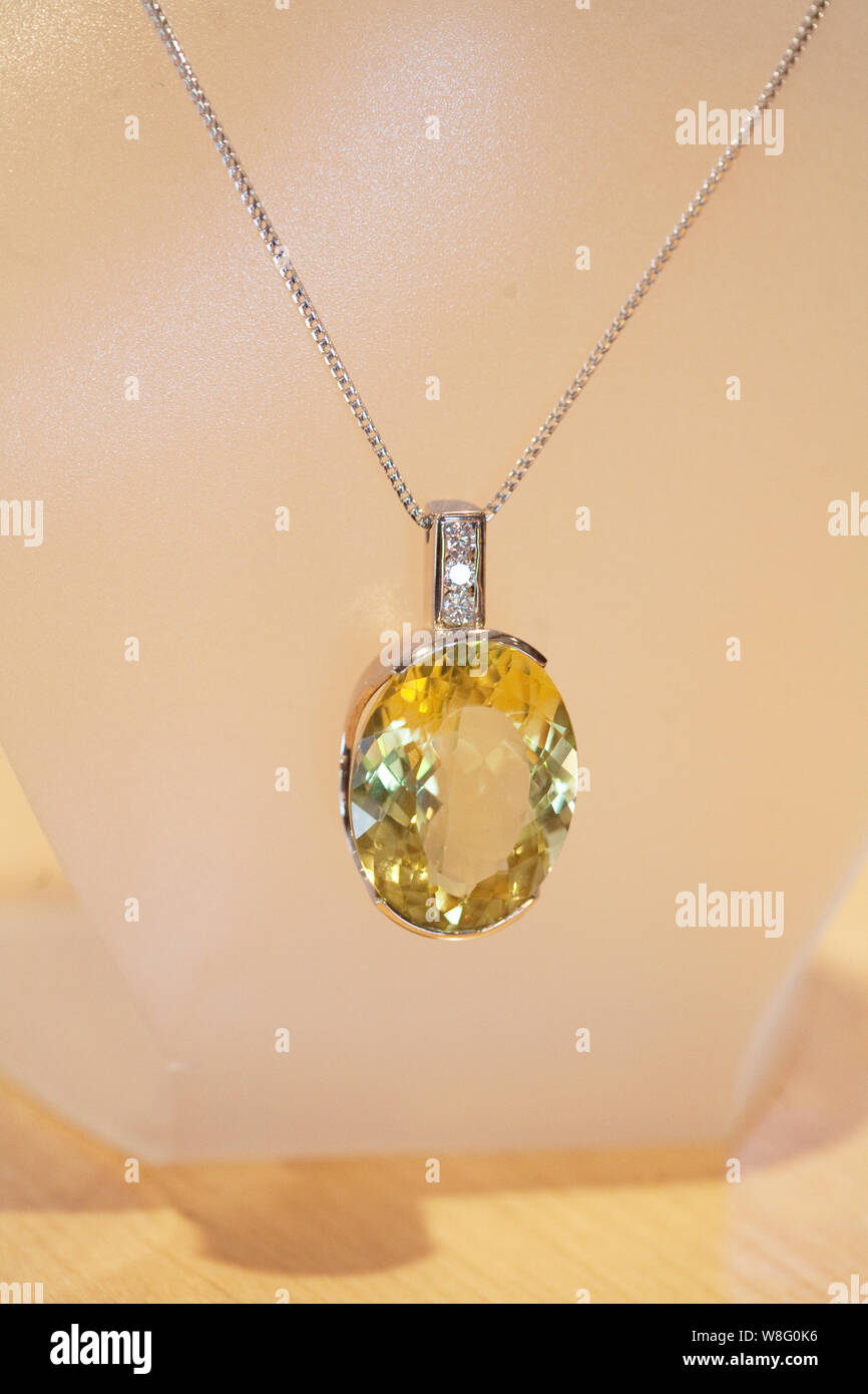Yellow Gem Necklace Stock Photo - Alamy