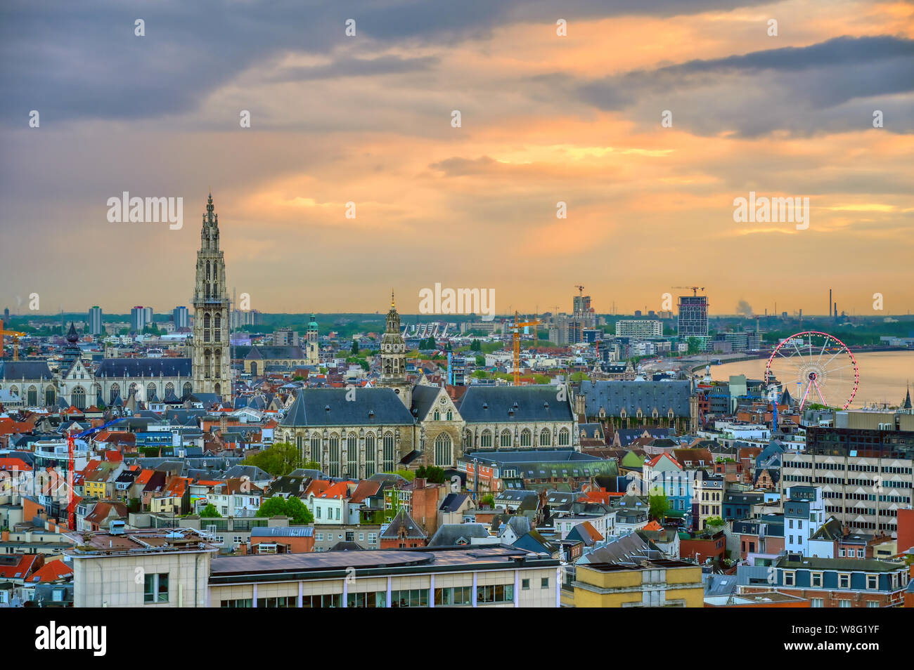 Antwerp cathedral aerial hi-res stock photography and images - Alamy