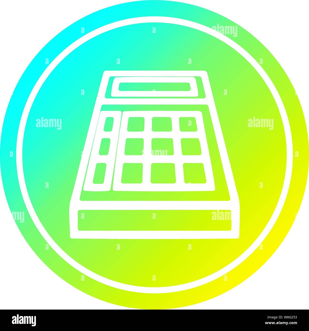 math calculator circular icon with cool gradient finish Stock Vector ...