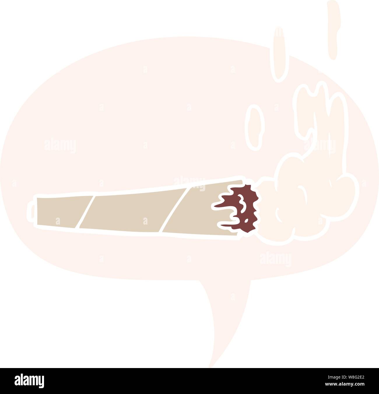 cartoon marijuiana joint with speech bubble in retro style Stock Vector ...
