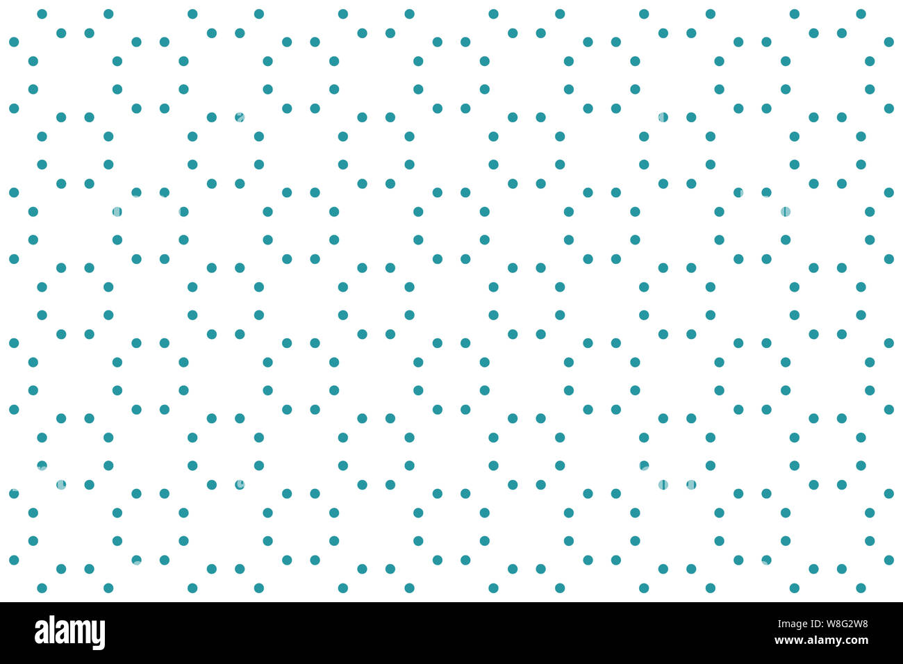 Seamless pattern. White background and turquoise dot, point shapes ...