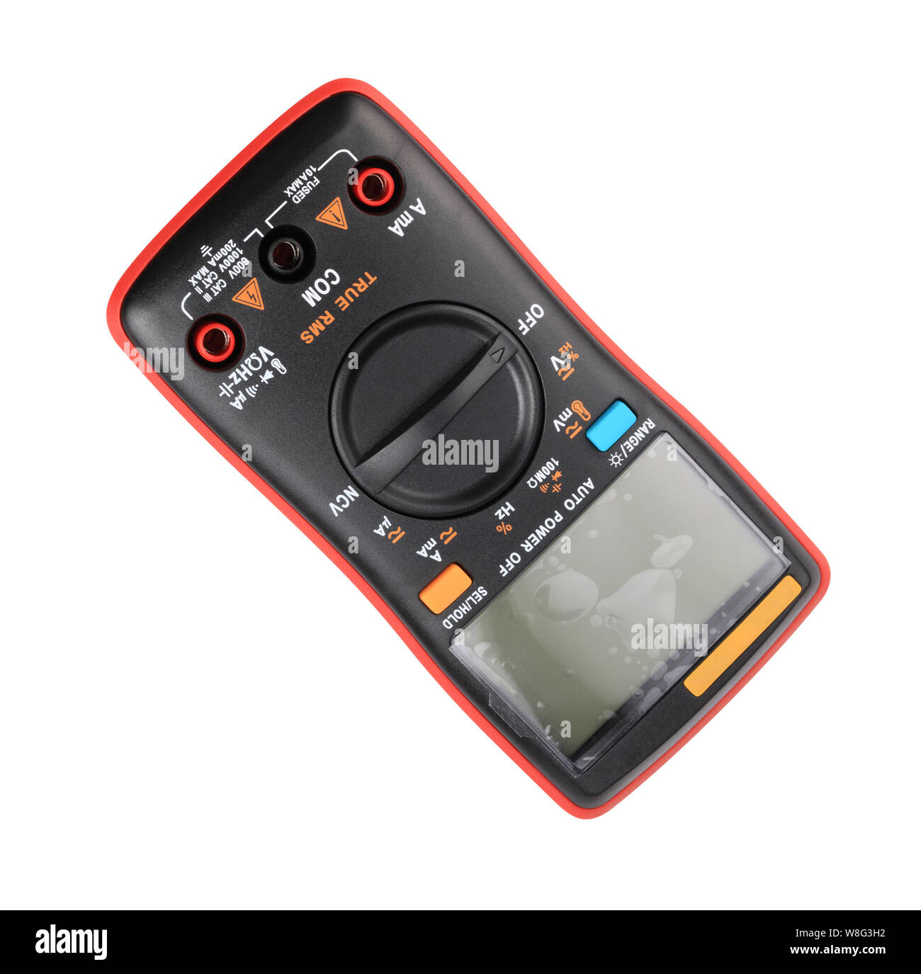 black digital multimeter isolated on white background at dry day Stock ...