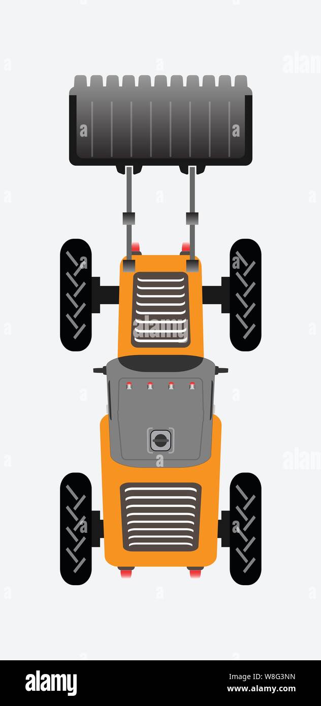 Top View of Yellow Grader Tractor Vector Stock Vector Image & Art - Alamy