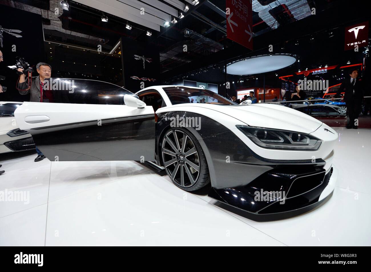 An EVENT electric sports car of CH-Auto Technology is on display during ...