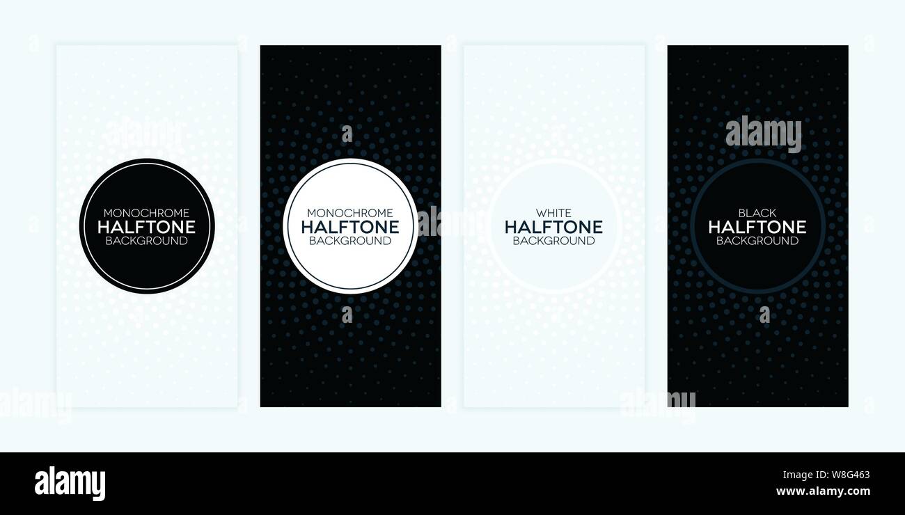 Black and white gradient banners with halftone textures. Monochrome ...