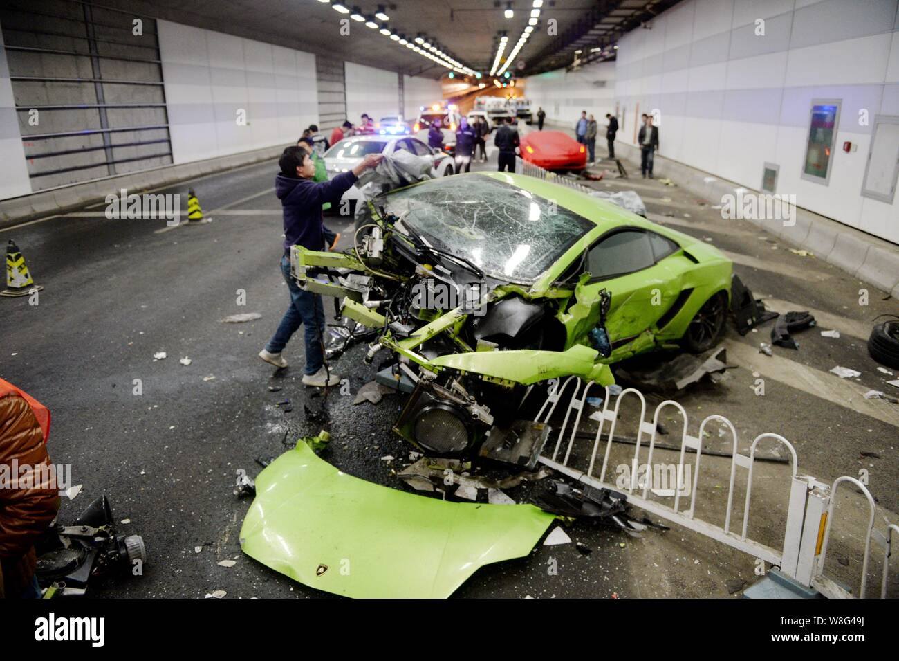 Lamborghini Crashes Into Ferrari