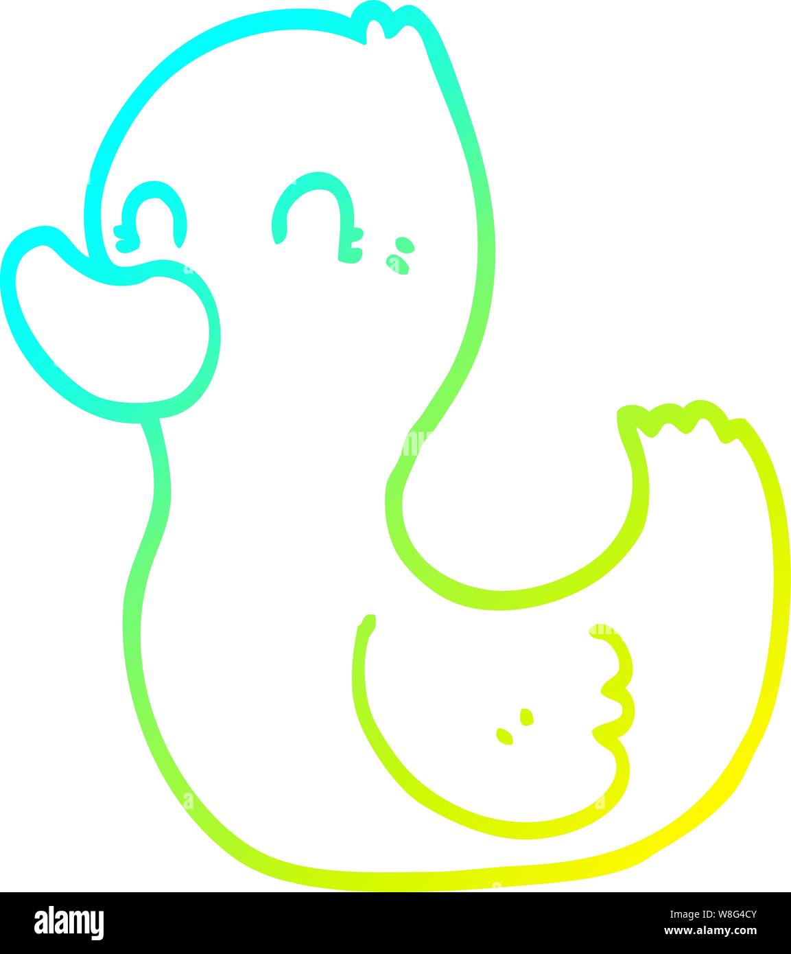 cold gradient line drawing of a cartoon duck Stock Vector Image & Art ...
