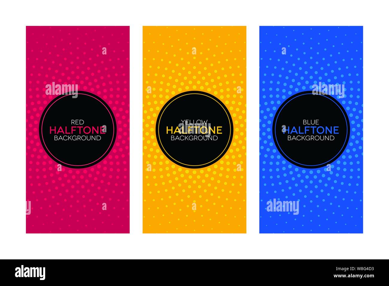 Colorful gradient banners with halftone textures. Abstract banner set ...
