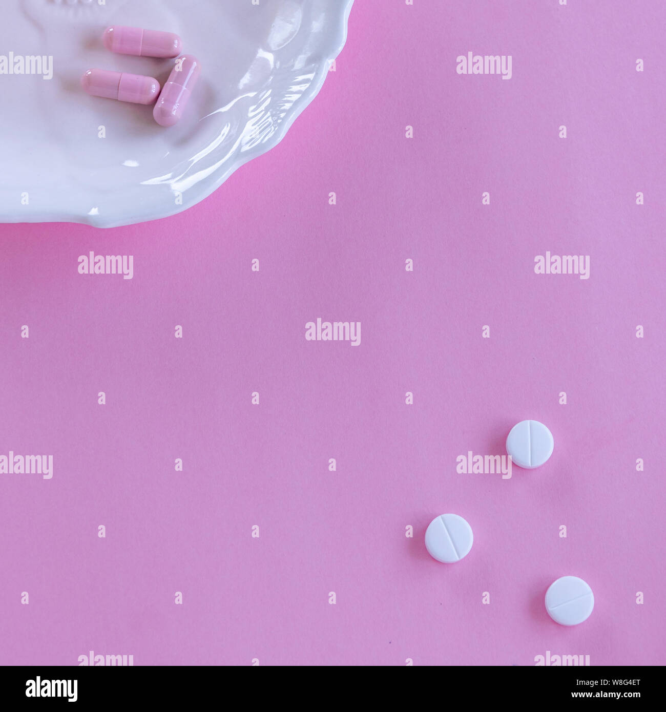 Pills in the dish. Concepts - what we eat, hidden ingredients ...