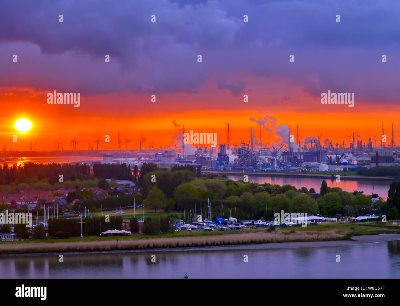 Aerial view of the Port of Antwerp in Antwerp, Belgium Stock Photo - Alamy