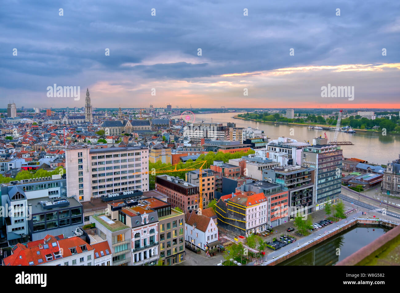 Aerial view of the Port of Antwerp in Antwerp, Belgium Stock Photo - Alamy