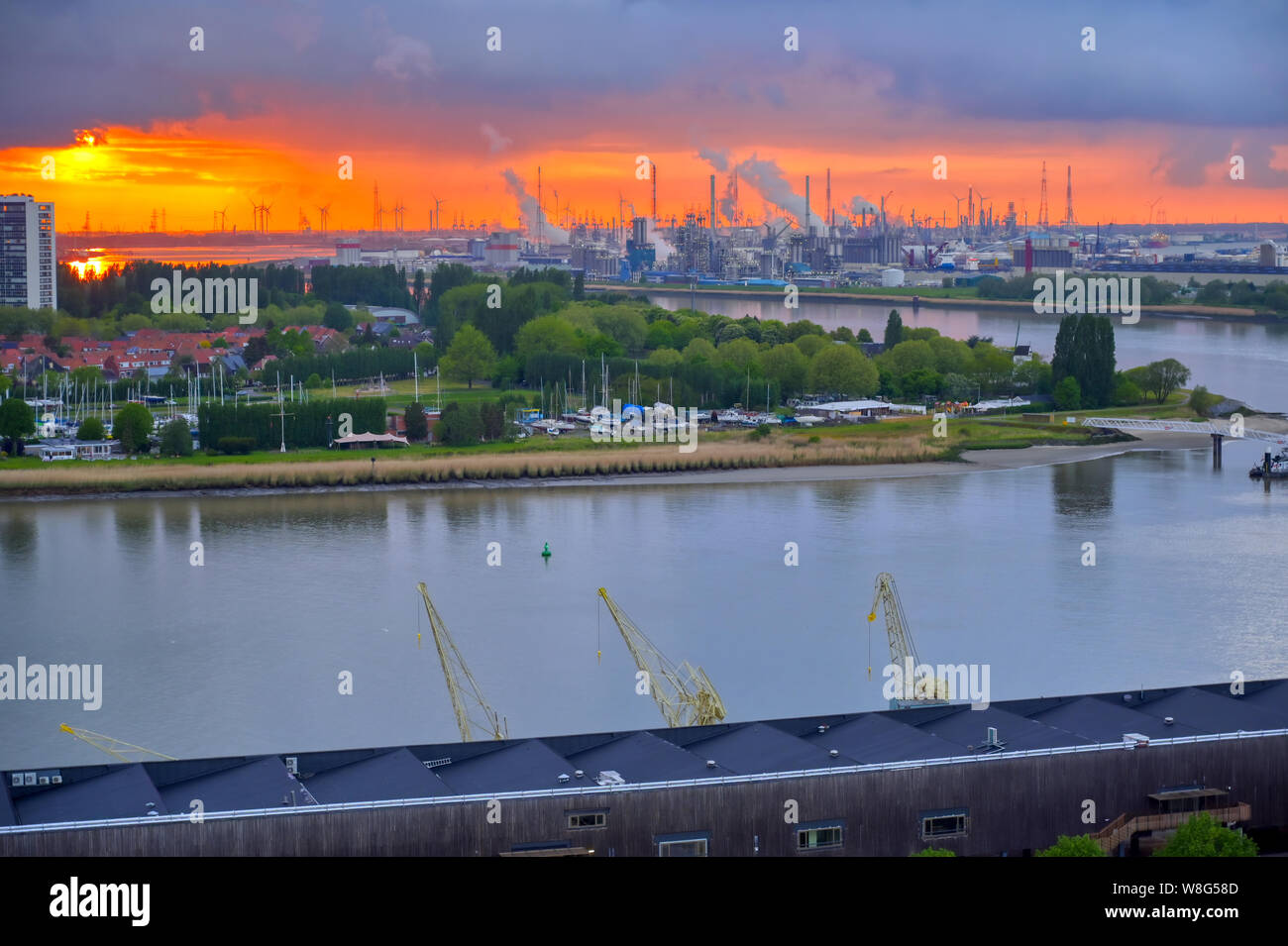 Aerial view of the Port of Antwerp in Antwerp, Belgium Stock Photo - Alamy