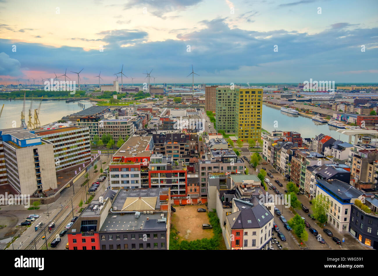 Aerial view of the Port of Antwerp in Antwerp, Belgium Stock Photo - Alamy