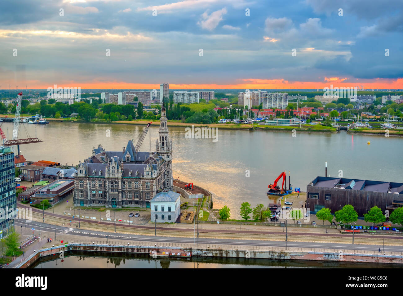Aerial view of the Port of Antwerp in Antwerp, Belgium Stock Photo - Alamy