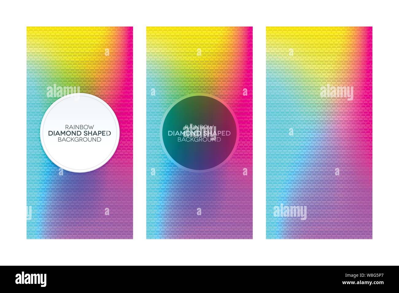 Colorful gradient banners with diamond shaped textures. Rainbow banner ...