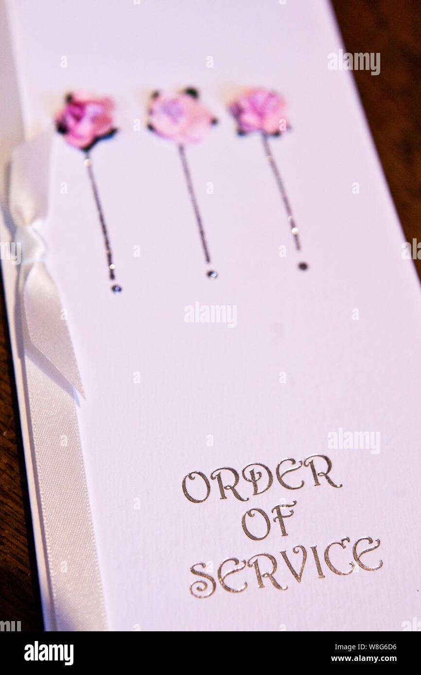 Wedding Order of Service Stock Photo - Alamy