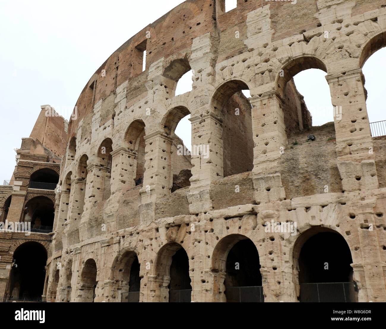 Detail of Coliseum also called Colosseo in Italian Language in Rome ...