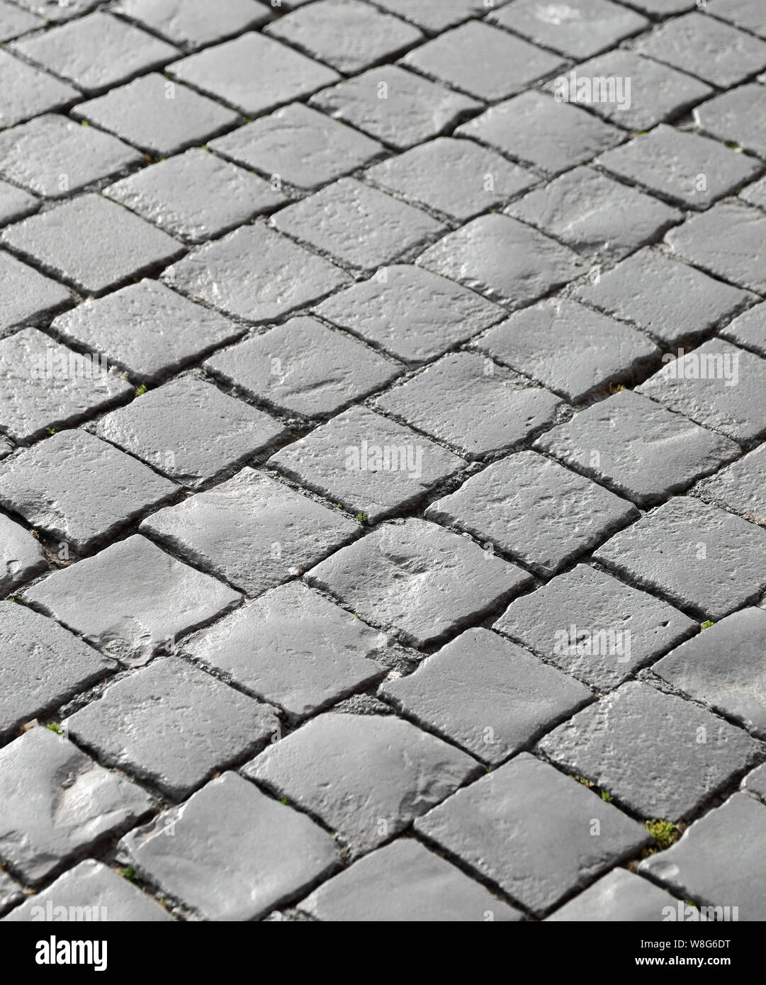 Detail of paved floor of Saint Peter Square in Vatican City. The ...