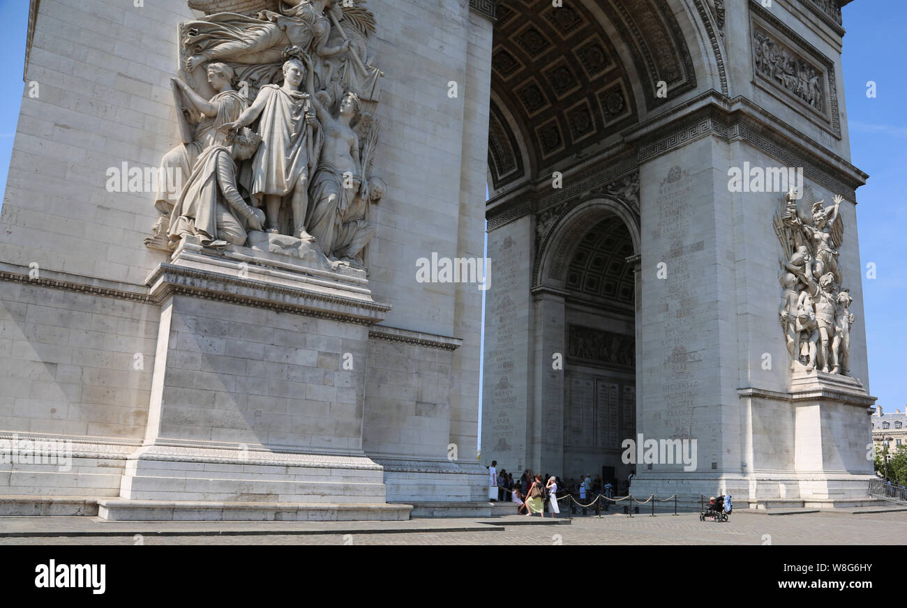 big Triumphal Arch in Paris France called Arc de Triomphe in french ...