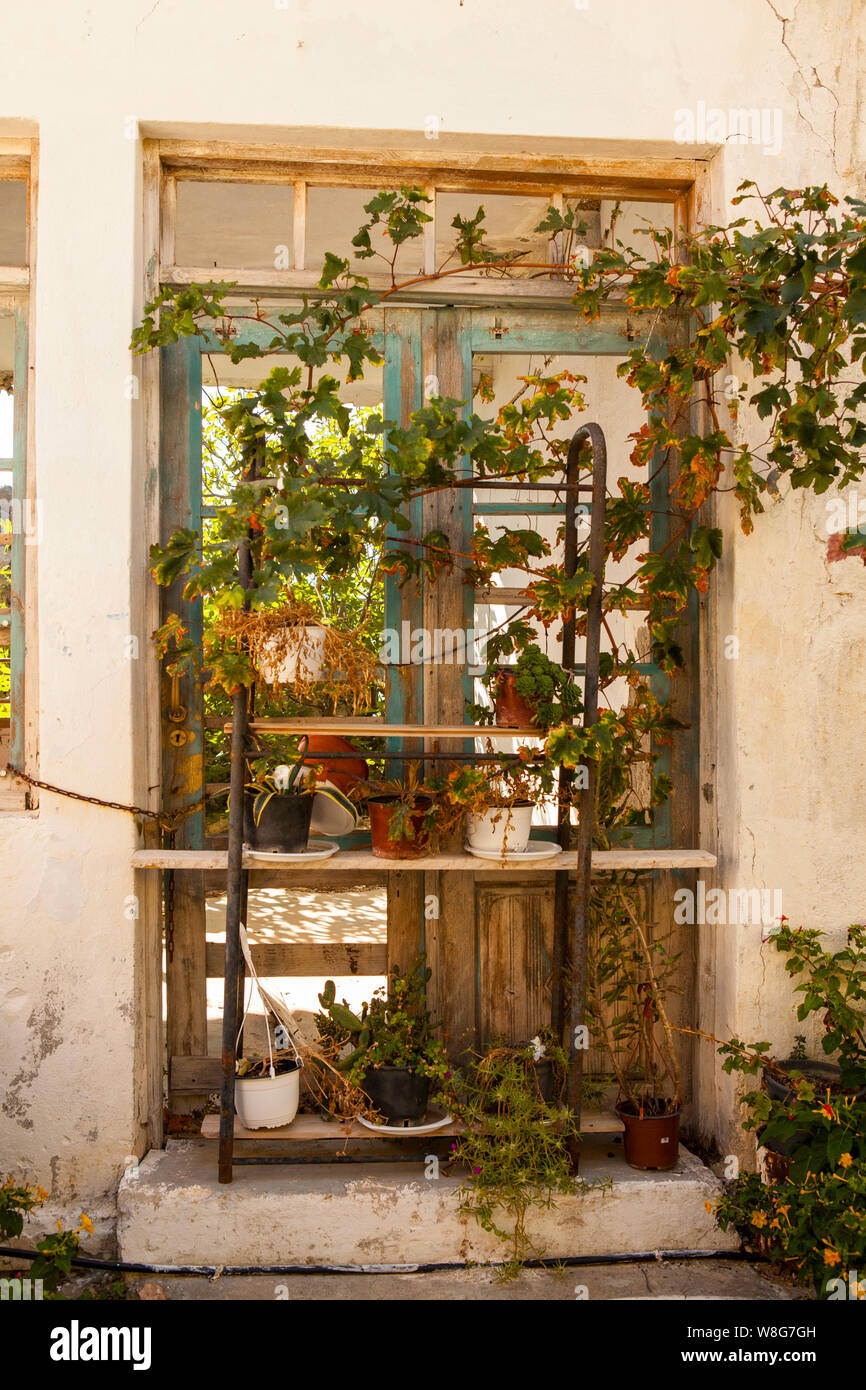 Traditional houses and old buildings at the village of Anatoli, Crete ...