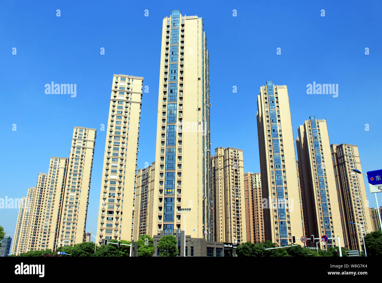 Newly-built high-rise residential apartment buildings are pictured in Changzhou city, east China ...