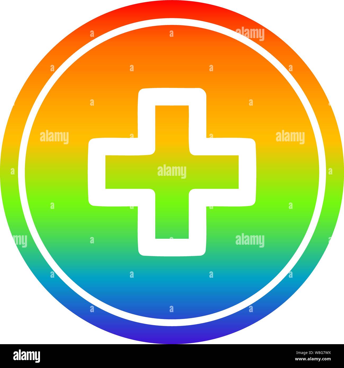 addition with rainbow gradient finish circular icon with rainbow ...