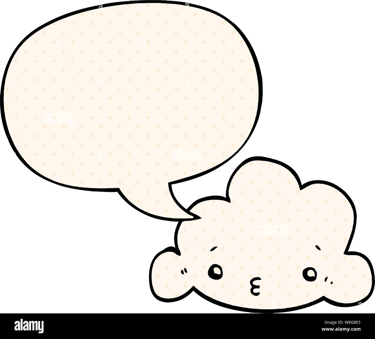 cute cartoon cloud with speech bubble in comic book style Stock Vector ...