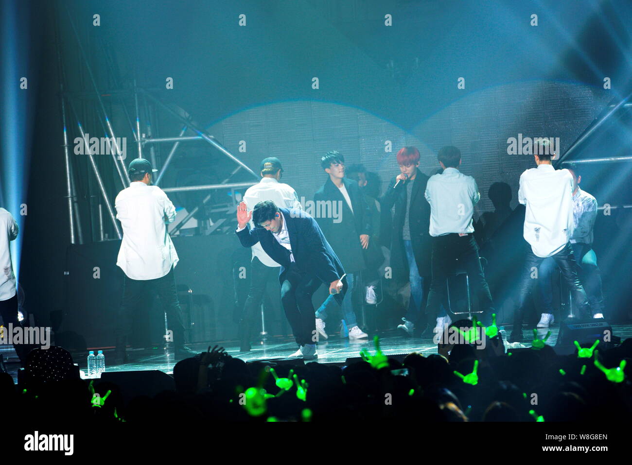 Members of South Korean boy group B.A.P perform at a showcase for their ...
