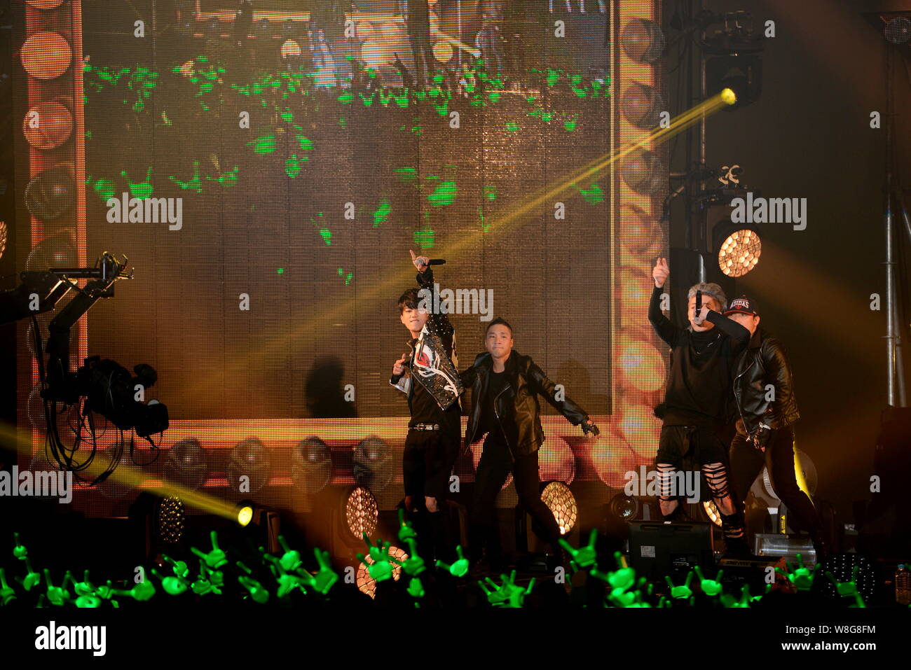 Members of South Korean boy group B.A.P perform at a showcase for their ...