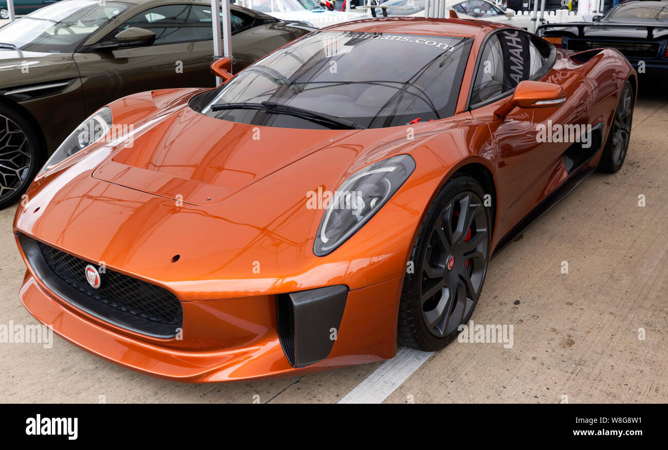 Three-quarters front view of a Jaguar CX-75, which was used as a James Bond Stunt Car Chassis ...